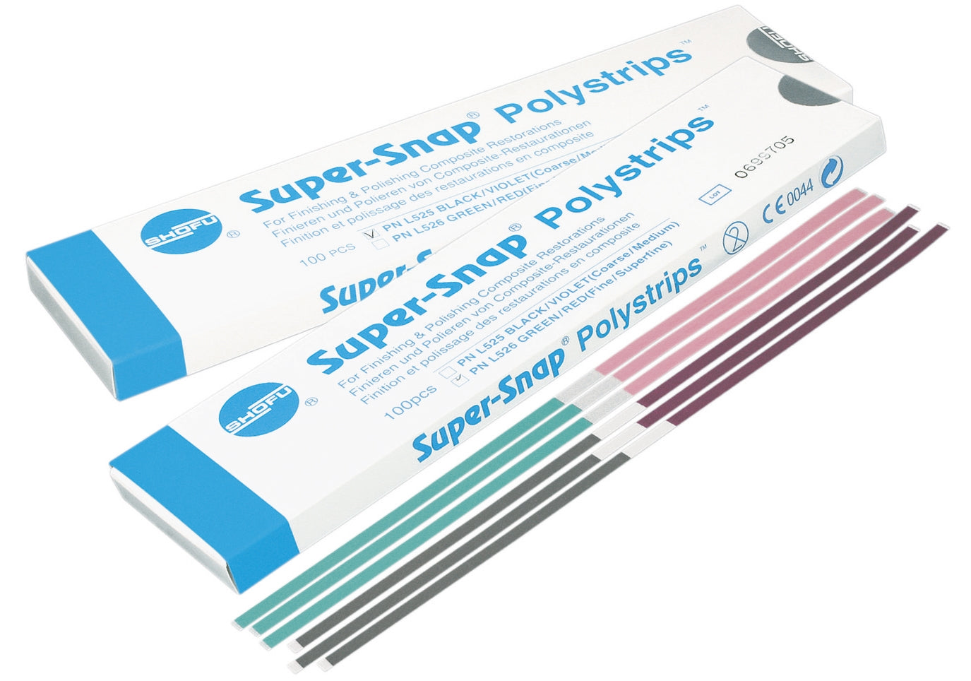Shofu Super-Snap Polystrips (100 strips) Color Coded Matching Grit ...